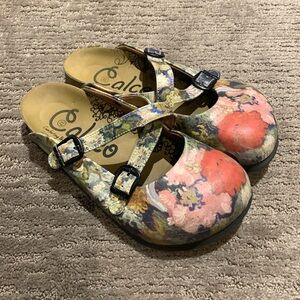 Calceo | Shoes | Calceo Floral Boho May Jane Clogs Size 37 | Poshmark